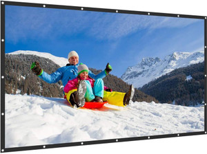 Moiz 165 inch Projector Screen,4K 16:09 Portable Eyelet Premium ...