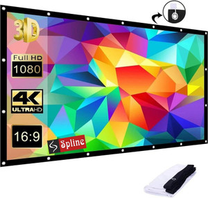 Spline 180 inch 4K 16:9 Portable Eyelet Foldable for Home Anti-Crease ...