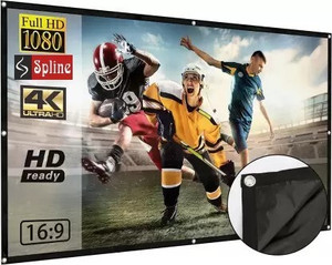 Spline 92 Inches Diagonal (7 Ft. x 4 Ft.) 16:9 Projector Screen (W) 84 ...
