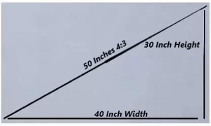 royality 50 Inch ,4K HD 4:3 Portable Video ALR Grey Screen Foldable for ...