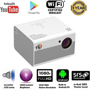 Trending Store T10 FullHD 1920*1080P Android Projector, 200" Inch Large ...