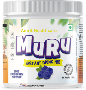 Amrit Healthcare Muru Instant Drink Mix (Blue Raspberry)100g Carb Blend ...
