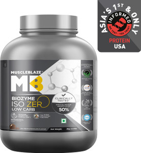 MUSCLEBLAZE Biozyme Iso-Zero, Low Carb, 100% Pure Isolate Whey Protein ...