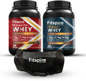Fitspire Fit Super Pro+Super Whey Protein with Gym Bag|36G&35g Protein ...