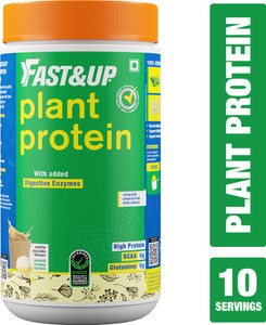 FAST&UP Plant Protein Powder - 30g Vegan (Pea + Brown Rice), 6g BCAA ...