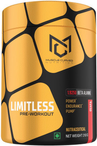 muscle curved Limitless Pre-Workout 210gm Guava Flavor Provide Power ...