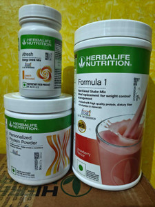 HERBALIFE WEIGHT LOSS COMBO FORMULA 1 STRAWBERRY SHAKE AFRESH CINNAMON ...