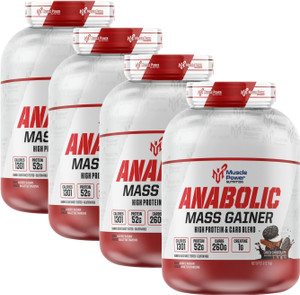 Muscle Power ANABOLIC MASS GAINER (HIGH PROTEIN & CARB BLEND) PACK OF 4 ...