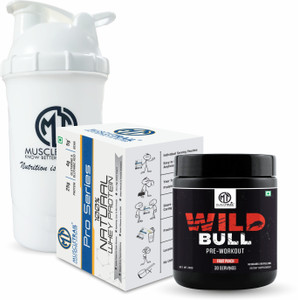 Muscle Trail Combo of Pre-Workout Wild Bull (30 serv)+Plastic Shaker+(7 ...