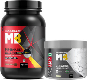 MUSCLEBLAZE Super Gainer Black & Creatine Monohydrate CreAMP Weight ...