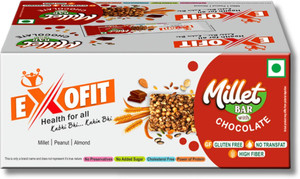 EXOFIT Millet Bar with Chocolate, 27% Millets, Gluten Free Energy Bars ...