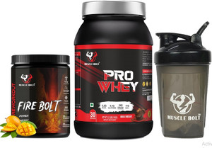MUSCLEBOLT Pro Whey Protein with Shaker & Pre Workout Faster Muscle ...