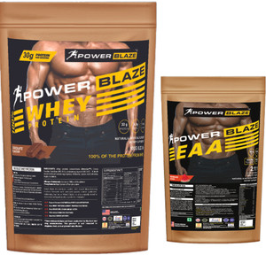 POWER BLAZE Chocolate Flavour Whey Protein 100g With EAA 50g Pouch ...