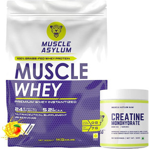Muscle Asylum Muscle Whey 100% Whey Protein & Micronized Creatine ...