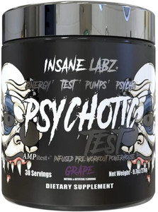 insane labz Psychotic TEST Grape Flavour 30 Servings Pre Workout Price ...