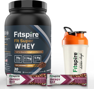 Fitspire Super Fit Whey Protein 1 kg 35 gm Protein Zero sugar Goumet ...