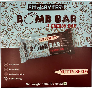 fit bytes Nutty Seeds Boom Bar Protein (Pack of 12) Energy Bars Price ...