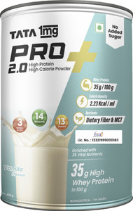 TATA 1mg Pro+ 2.0 High Protein High Calorie Protein Powder Vanilla Whey ...