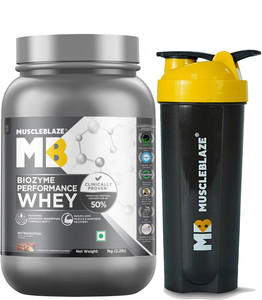 MUSCLEBLAZE Biozyme Performance Whey Protein Powder with Shaker, 25g ...