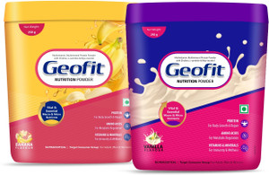 GEOFIT Protein Powder Vanilla & Banana Flavors 250g Each Combo Pack ...