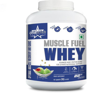 Onestar Muscle fuelPista Flavor with free shaker bottle Whey Protein ...