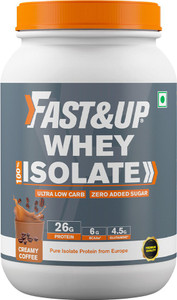FAST&UP Whey Isolate, 26g per serving, Ultra Low Carbs, added 6g BCAA ...