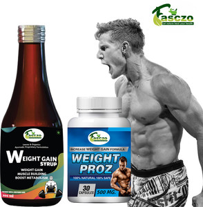 Fasczo Proz Weight Gain Capsule [30] & Weight Gain Syrup Combo Pack For ...