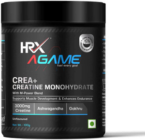 HRX AGame Crea+, Creatine Monohydrate, 3000 mg Creatine, M-Power Herbal ...