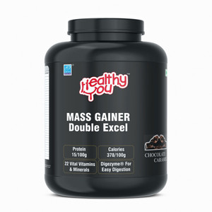 HEALTHY YOU Mass Gainer Double Excel with 15gm Protein per serve Whey ...