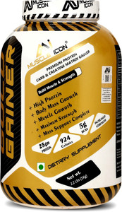 MUSCLE ICON GOLD MASS GAINER PREMIUM PROTEIN CARB & CREATINE MATRIX ...