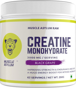 Muscle Asylum Creatine Monohydrate Powder - 50 Servings, 250gm (Black ...