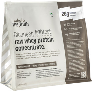 The Whole Truth Whey Protein Unflavoured Concentrate|26g Protein/scoop ...