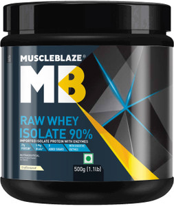 MUSCLEBLAZE Raw Whey Isolate 90%, Light & Clean Protein, Easy to Digest ...
