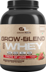 Grow Labz Grow Blend 100% Whey Protein 2kg Srrawberry Flavor 60 Serving ...