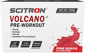 Scitron Volcano Pre Workout 300g - Pink Guava (60 Servings) Pre Workout ...