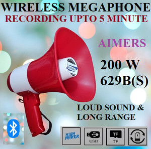 AIMERS LOng Range Megaphone Recorder, USB & Memory card input. Siren ...