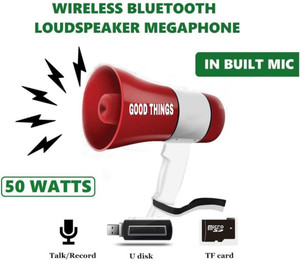 GOOD THINGS Pro 50W Megaphone Loud Speaker Trumpet Recording Speaker ...