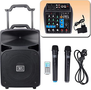 MX Portable 100W BT Woofer Trolley Speaker 10" With 2 Mic, Free 4 ...