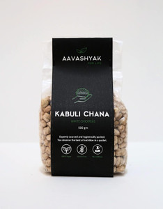 Aavashyak Organic White Kabuli Chana (Whole) (White Chickpeas, Safed ...