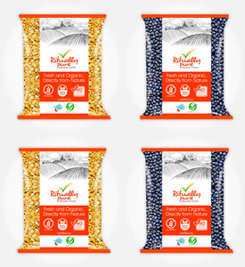Ritually Pure Organic Combo (Split) (Arhar Dal 2 KG + Urad Sabut 2 KG ...