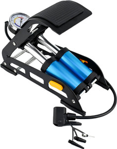 ADONYX Double Cylinder Portable Foot Pump Air Tyre Inflator with ...