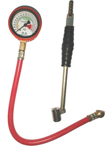 SEAHORSE POLYMERS Tyre Pressure Pipe Gauge 200PSI Air Nozzle Dual Head ...