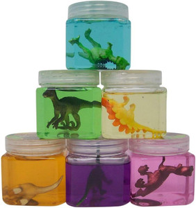 AncientKart Crystal Slime with Dinosaurs figures set of 6 Multicolor ...