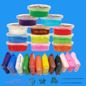 PARIVRIT Combo 12 Pcs Clay & 12 Pcs Slime Set For Kids Multicolor Putty ...