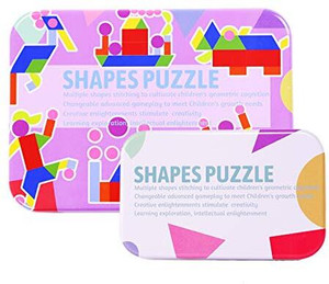KIDOLOGY Wooden Pattern Blocks Animals Jigsaw Tangram Puzzle Sorting ...