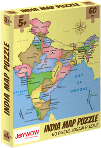 joywow JOY WOW India Map Jigsaw Puzzle for Kids 60 Pieces (India Map ...