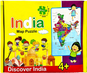 Savy India Map Jigsaw Puzzle States Capitals Learning Educational for ...