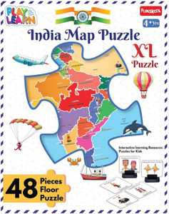 FUNSKOOL Play & Learn India Map Puzzle For Kids - Play & Learn India ...