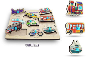 Enorme Big Wooden Vehicles Puzzle with Knobs, Educational and Learning ...