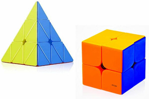 RPC99 Cube 2x2 & Pyraminx Pyramid High Speed Stickerless Magic Cube ...
